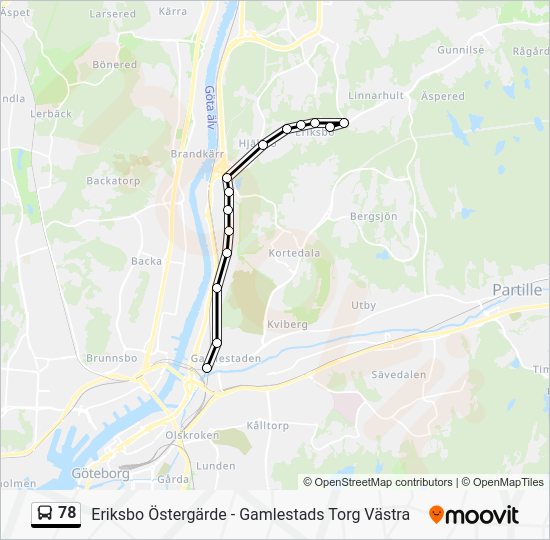 78 Route: Schedules, Stops & Maps - Gamlestads Torg Västra (Updated)