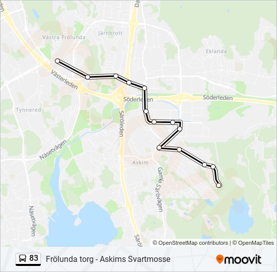 83 Route: Schedules, Stops & Maps - Frölunda Torg (Updated)