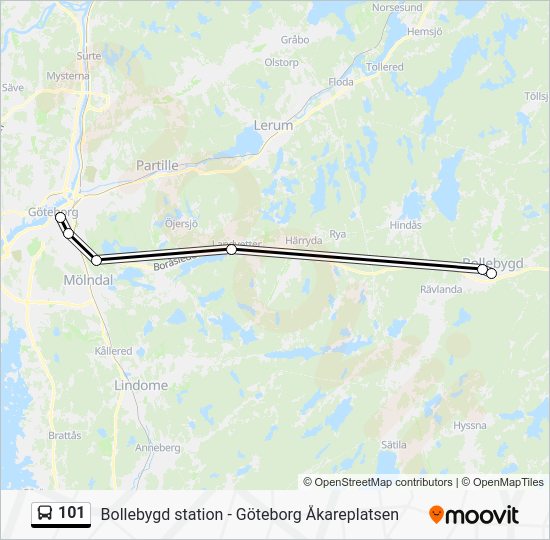 101 Route: Schedules, Stops & Maps - Göteborg Åkareplatsen (Updated)