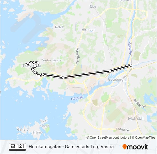 121 Route: Schedules, Stops & Maps - Hornkamsgatan (Updated)