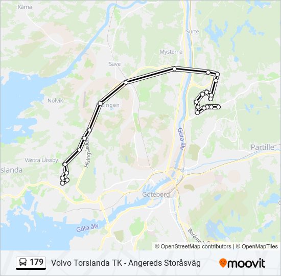 179 Rutt: Tidtabeller, Hållplatser & Kartor - Volvo Torslanda Tk ...
