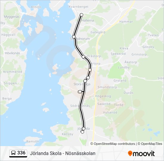 336 Route: Schedules, Stops & Maps - Jörlanda Skola (Updated)