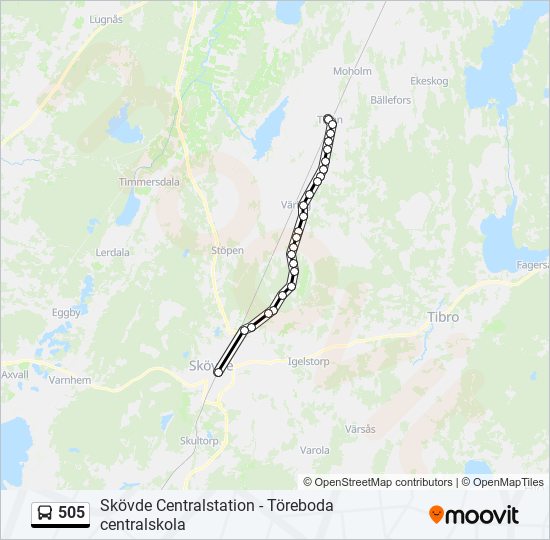 505 Route: Schedules, Stops & Maps - Tidan (Updated)