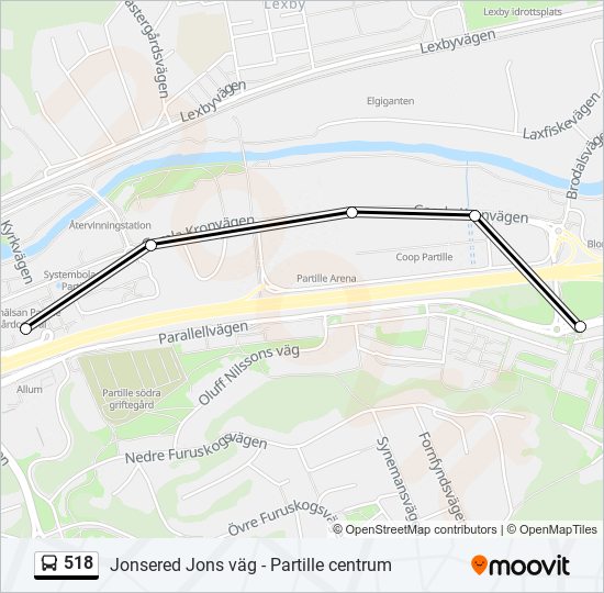 518 Route: Schedules, Stops & Maps - Partille Centrum (Updated)