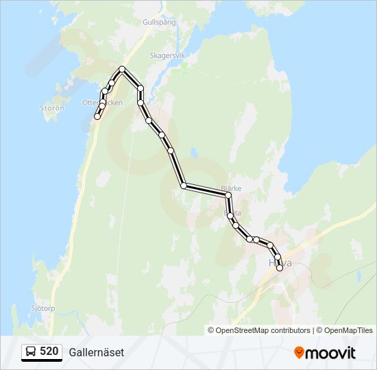 520 Route: Schedules, Stops & Maps - Gallernäset (Updated)