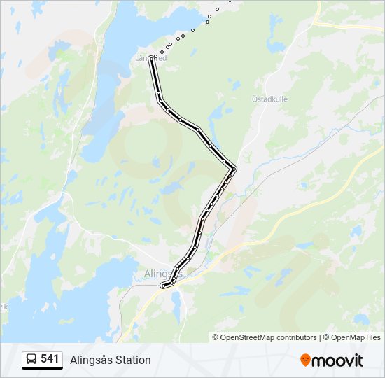 541 Rutt: Tidtabeller, Hållplatser & Kartor - Alingsås Station (Uppdaterat)