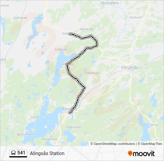 541 Rutt: Tidtabeller, Hållplatser & Kartor - Alingsås Station (Uppdaterat)