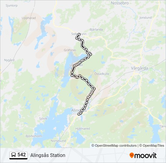 542 Route: Schedules, Stops & Maps - Alingsås Station (Updated)