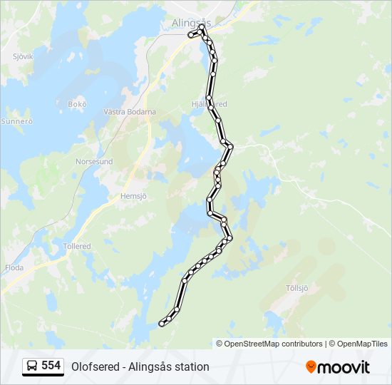 554 Route: Schedules, Stops & Maps - Alingsås Station (Updated)