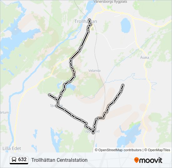 632 Route: Schedules, Stops & Maps - Trollhättan Centralstation (Updated)