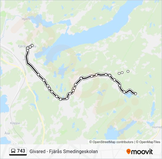 743 Route: Schedules, Stops & Maps - Fjärås Smedingeskolan (Updated)