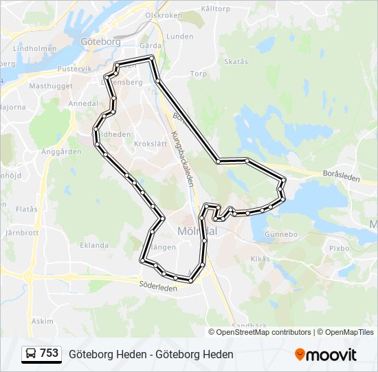 753 Route: Schedules, Stops & Maps - Göteborg Heden (Updated)