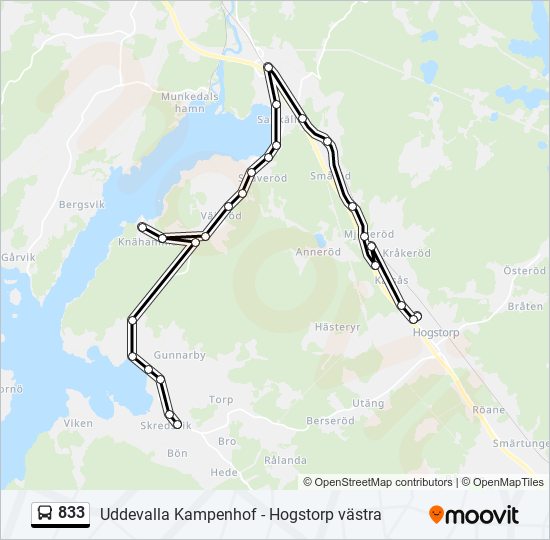 833 Rutt: Tidtabeller, Hållplatser & Kartor - Skredsvik Skola (Uppdaterat)