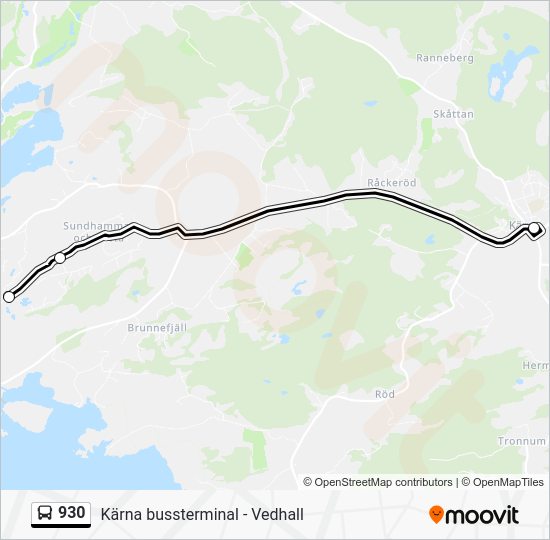 930 Route: Schedules, Stops & Maps - Kärna Bussterminal (Updated)