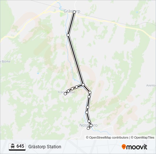 645 Route: Schedules, Stops & Maps - Grästorp Station (Updated)