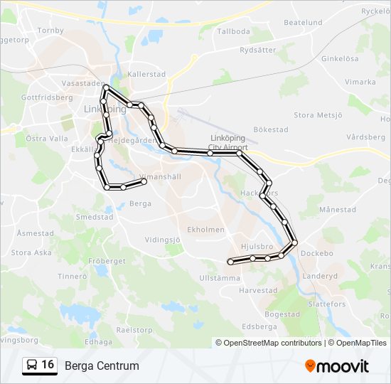 16 Route: Schedules, Stops & Maps - Berga Centrum (Updated)