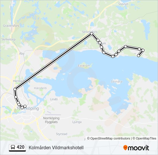 420 Route: Schedules, Stops & Maps - Kolmården Vildmarkshotell (Updated)