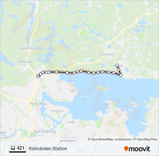 421 Route: Schedules, Stops & Maps - Kolmården Station (Updated)
