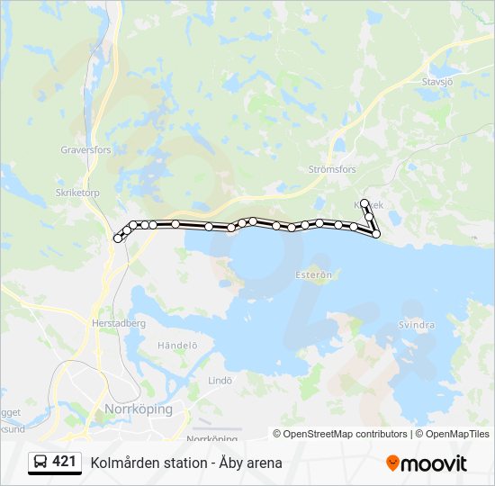 421 Route: Schedules, Stops & Maps - Åby Arena (Updated)
