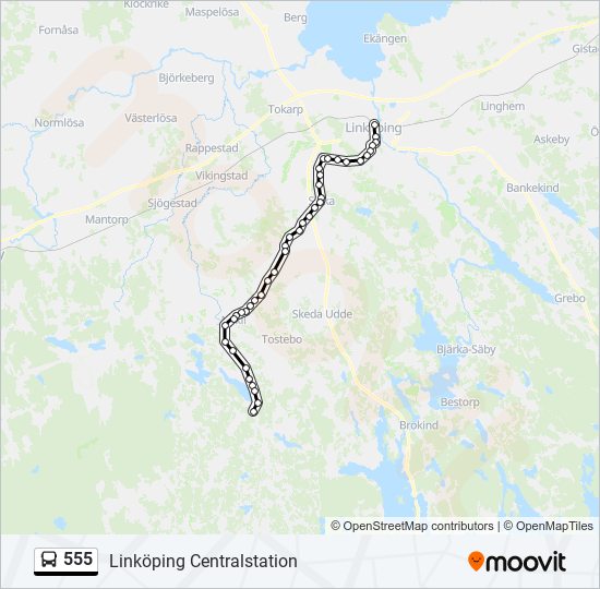 555 Route: Schedules, Stops & Maps - Linköping Centralstation (Updated)