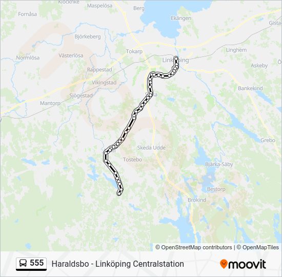 555 Route: Schedules, Stops & Maps - Linköping Centralstation (Updated)