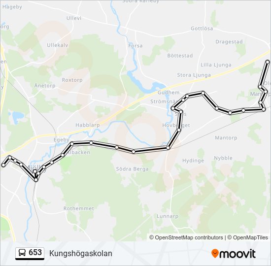 653 Route: Schedules, Stops & Maps - Kungshögaskolan (Updated)