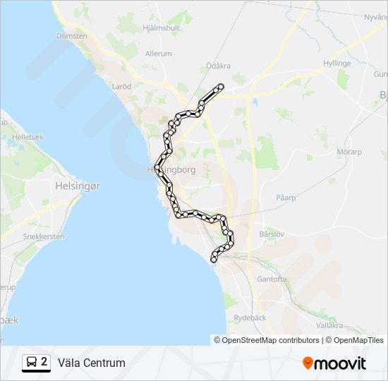 2 Rutt: Tidtabeller, Hållplatser & Kartor - Väla Centrum (Uppdaterat)