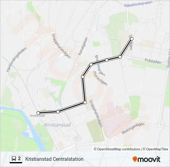 2 Route: Schedules, Stops & Maps - Kristianstad Centralstation (Updated)