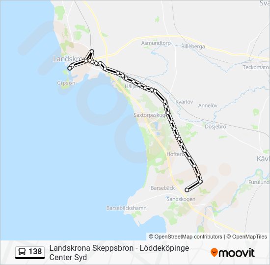 138 Route: Schedules, Stops & Maps - Löddeköpinge Center Syd (Updated)