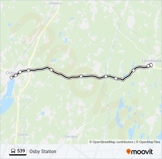 539 Route: Schedules, Stops & Maps - Osby Station (Updated)