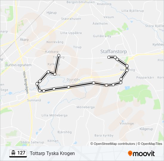127 Route: Schedules, Stops & Maps - Tottarp Tyska Krogen (Updated)