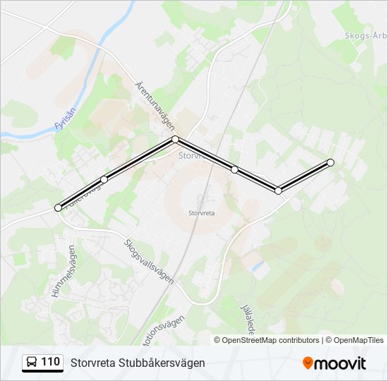 110 Route: Schedules, Stops & Maps - Storvreta Stubbåkersvägen (Updated)