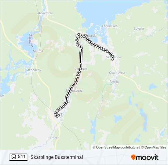 511 Route: Schedules, Stops & Maps - Skärplinge Bussterminal (Updated)
