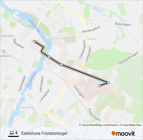 4 Route: Schedules, Stops & Maps - Eskilstuna Fristadstorget (Updated)