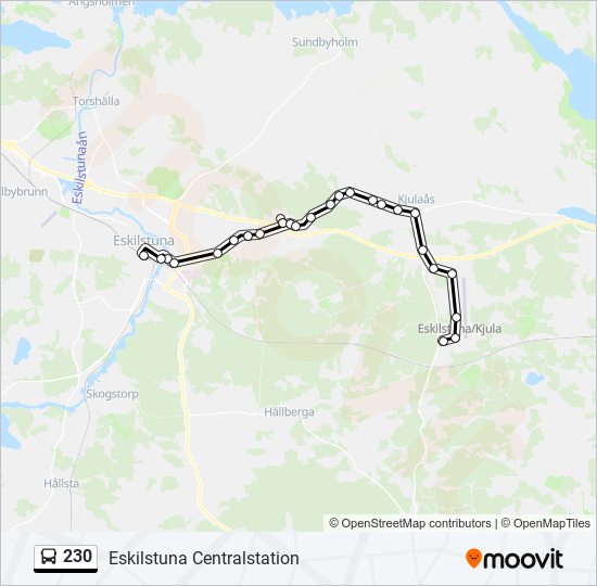 230 Rutt: Tidtabeller, Hållplatser & Kartor - Eskilstuna Centralstation ...