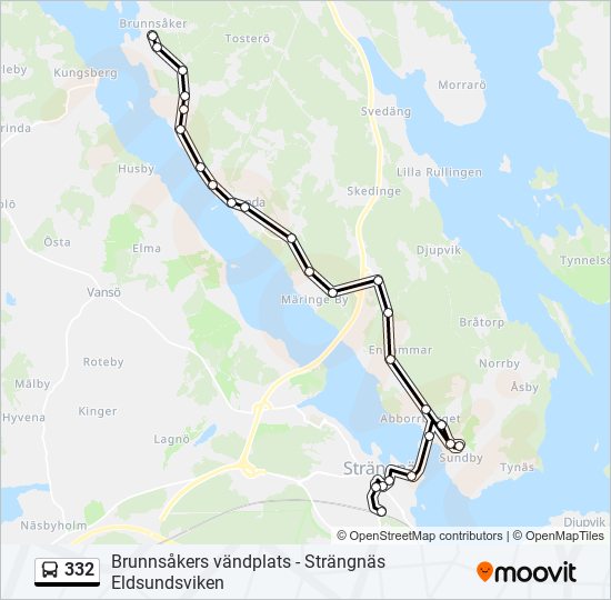 332 Route: Schedules, Stops & Maps - Strängnäs Station (Updated)