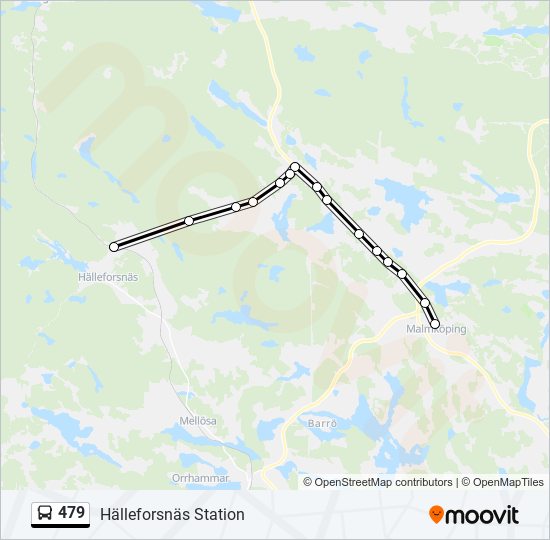 479 Rutt: Tidtabeller, Hållplatser & Kartor - Hälleforsnäs Station ...