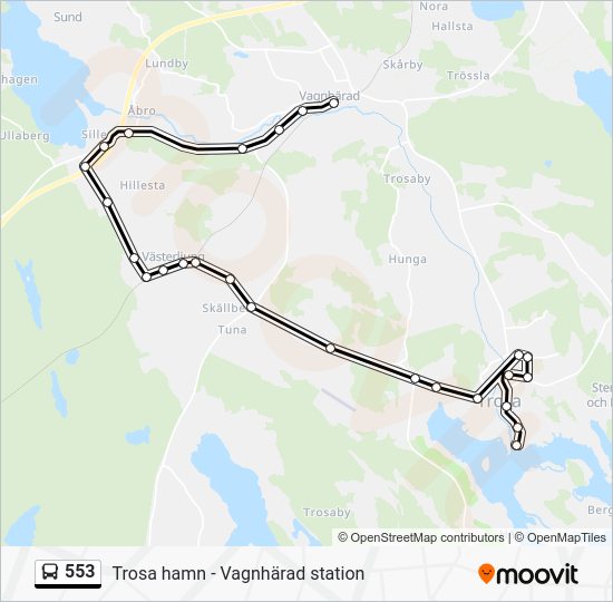 553 Route: Schedules, Stops & Maps - Vagnhärad Station (Updated)