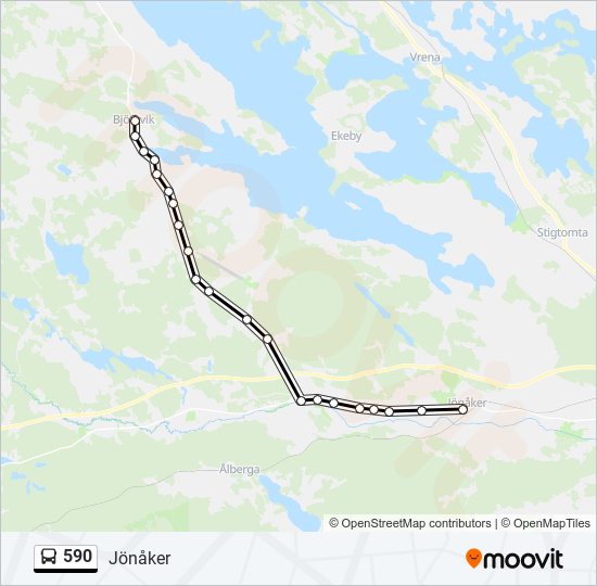 590 Route: Schedules, Stops & Maps - Jönåker (Updated)