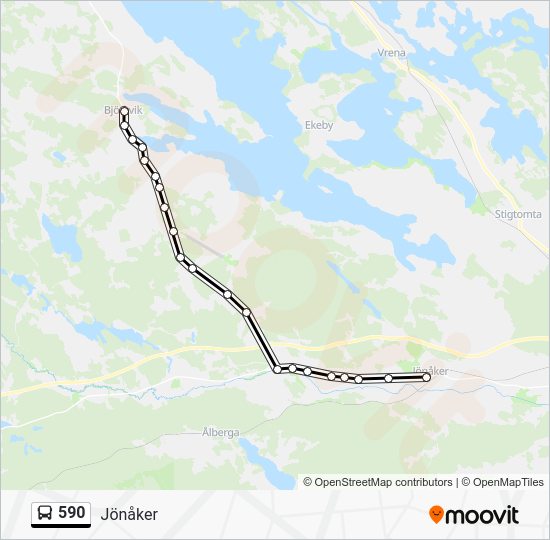 590 Route: Schedules, Stops & Maps - Jönåker (Updated)