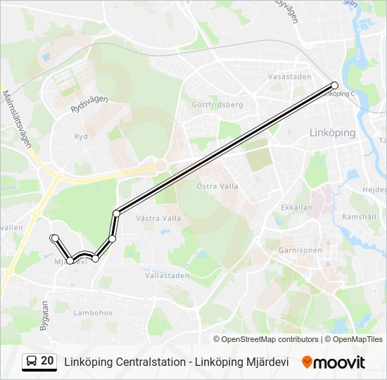 20 Route: Schedules, Stops & Maps - Linköping Centralstation (Updated)