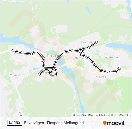 182 Route: Schedules, Stops & Maps - Finspång Mellangrind (Updated)