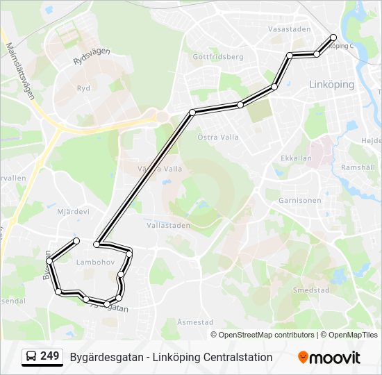 249 Route: Schedules, Stops & Maps - Linköping Centralstation (Updated)