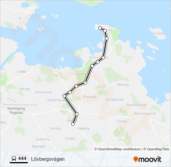 444 Rutt: Tidtabeller, Hållplatser & Kartor - Lövbergsvägen (Uppdaterat)