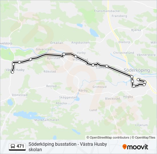 471 Route: Schedules, Stops & Maps - Söderköping Busstation (Updated)