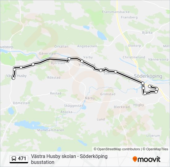 471 Route: Schedules, Stops & Maps - Söderköping Busstation (Updated)