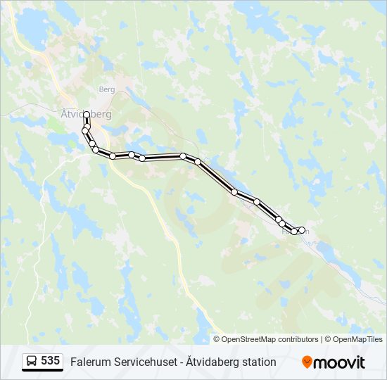 535 Rutt: Tidtabeller, Hållplatser & Kartor - Åtvidaberg Station ...