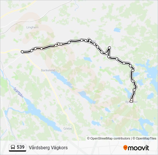 539 Route: Schedules, Stops & Maps - Vårdsberg Vägkors (Updated)