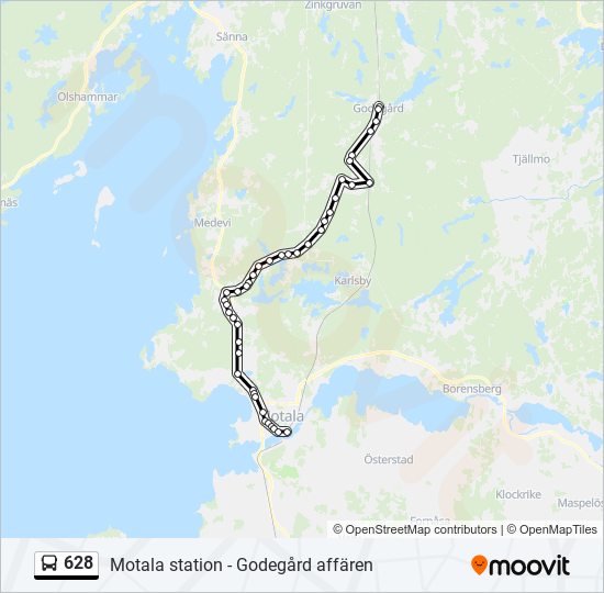 628 Route: Schedules, Stops & Maps - Motala Station (Updated)