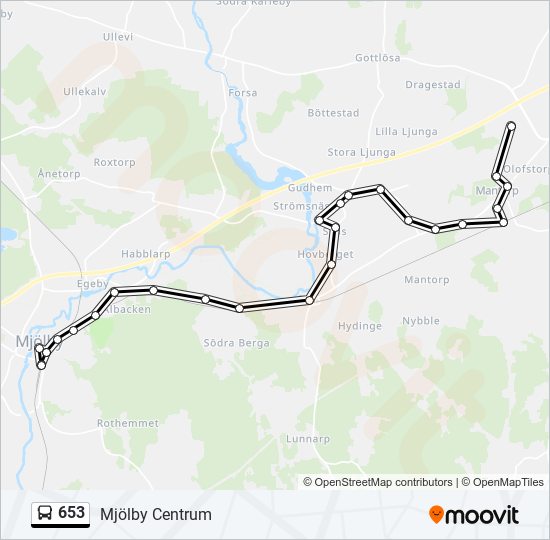 653 Route: Schedules, Stops & Maps - Mjölby Centrum (Updated)